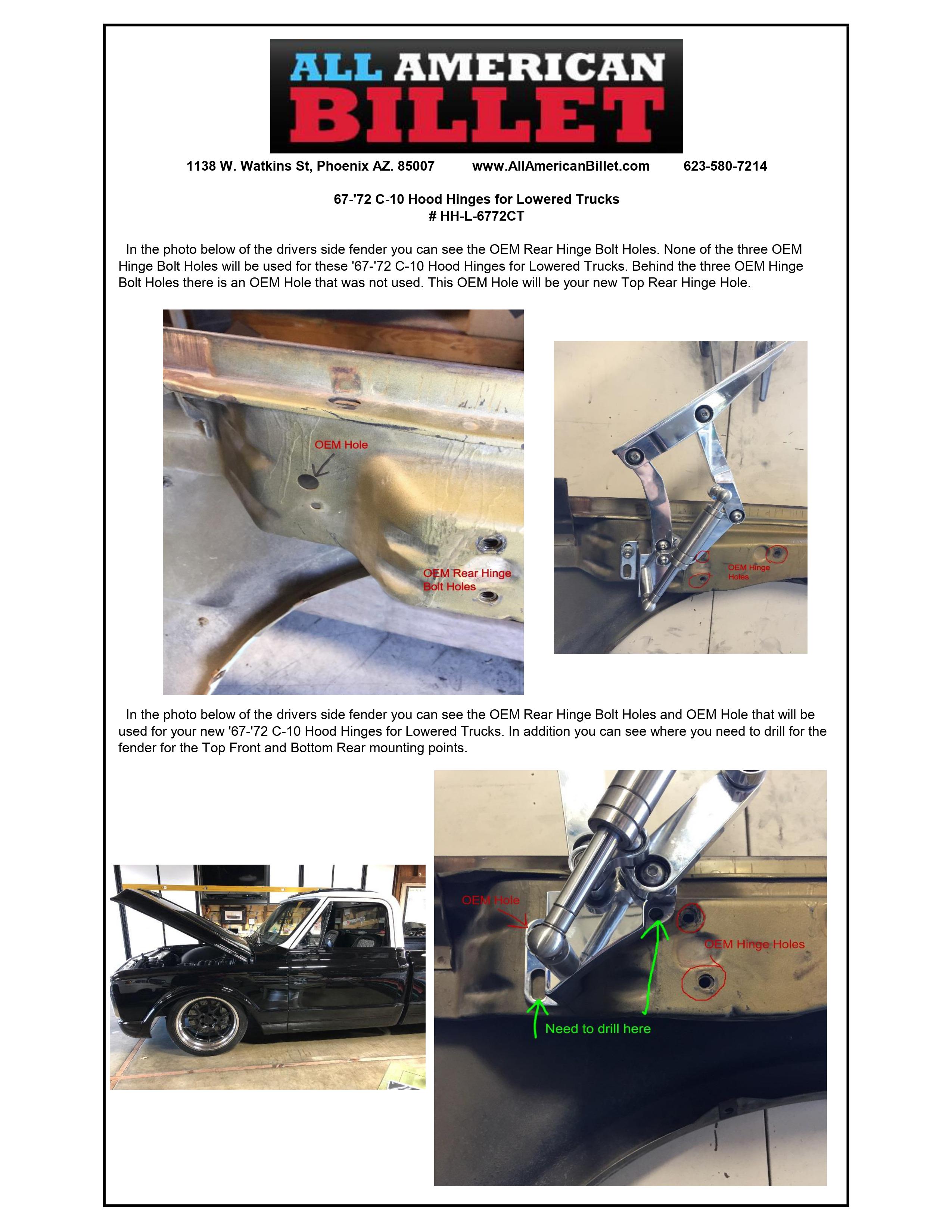 Lowered Hinges | All American Billet